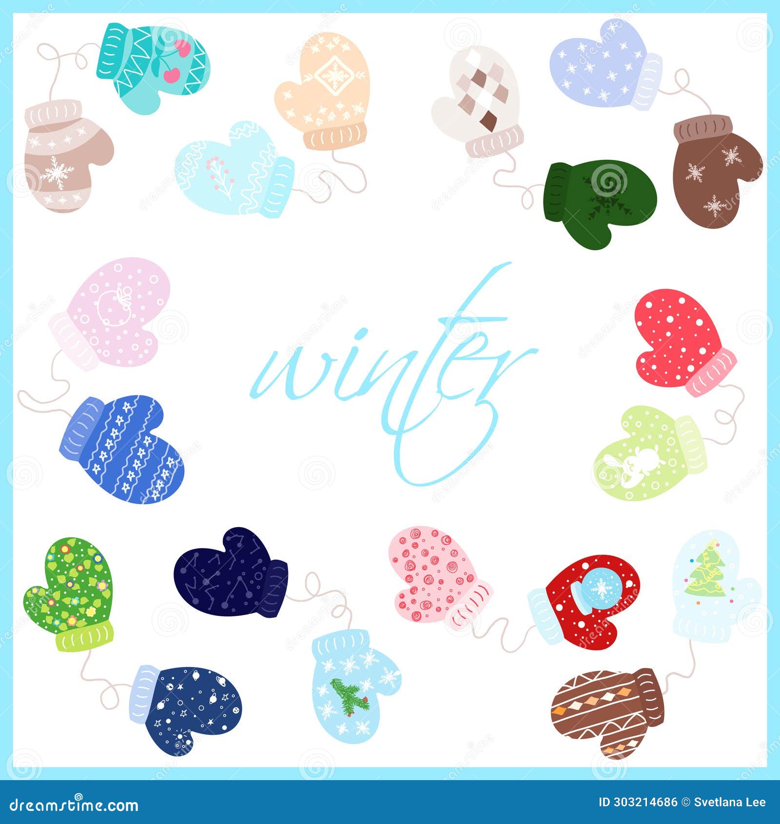 A Collection of Mitten Designs in Different Colors for Winter Designs ...