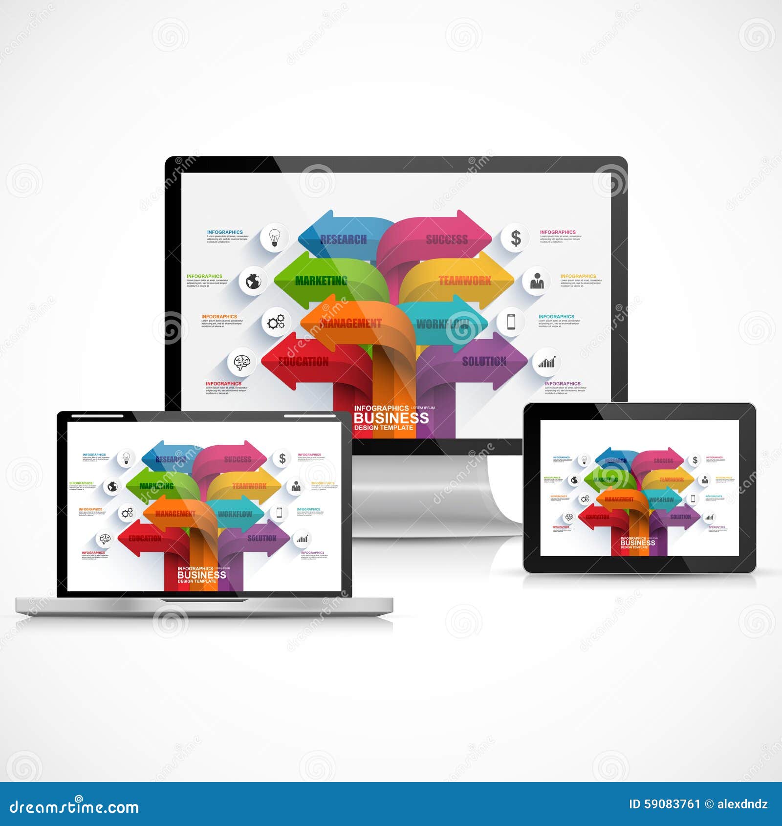 Collection of Mockup Infographic Vector Design Template Stock Vector ...