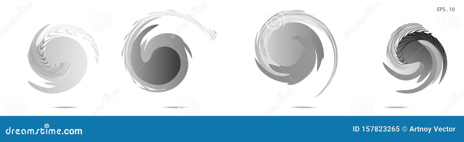 Collection of Modern Abstract Graphic Elements. Vortex Vector ...