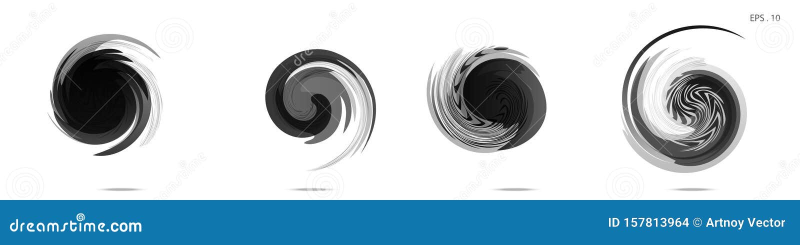 Collection of Modern Abstract Graphic Elements. Vortex Vector ...