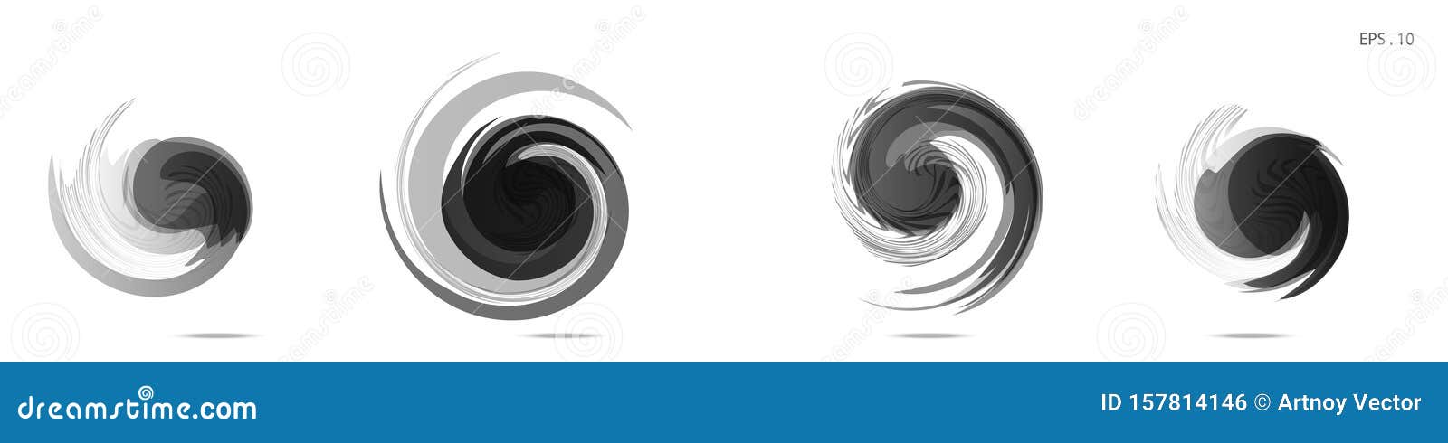 Collection of Modern Abstract Graphic Elements. Vortex Vector ...