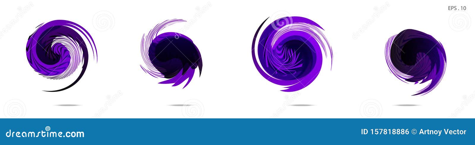 Collection of Modern Abstract Graphic Elements. Vortex Vector ...