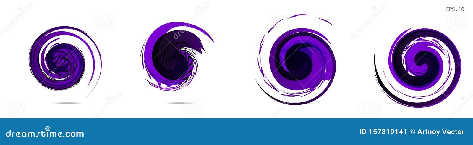 Collection of Modern Abstract Graphic Elements. Vortex Vector ...