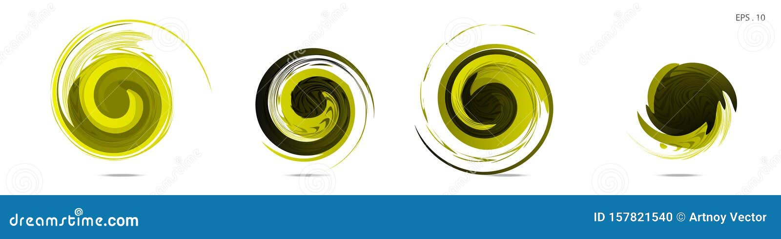 Collection of Modern Abstract Graphic Elements. Vortex Vector ...