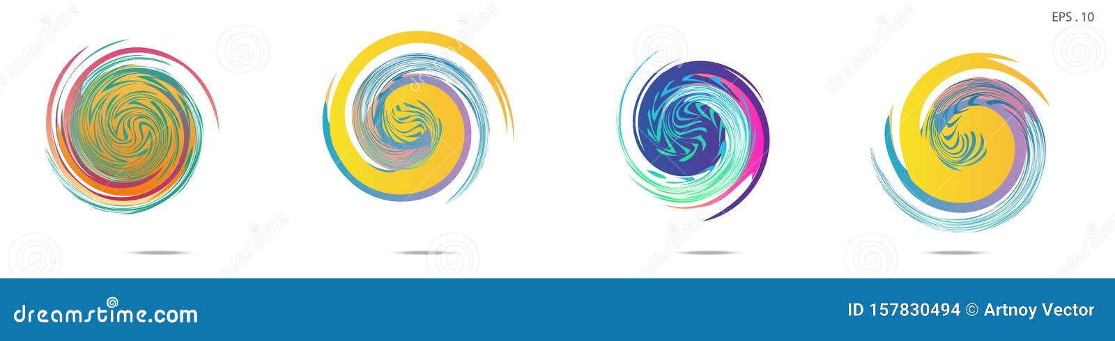Collection of Modern Abstract Graphic Elements. Vortex Vector ...