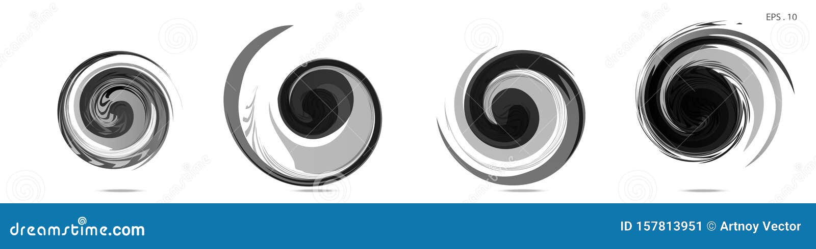 Collection of Modern Abstract Graphic Elements. Vortex Vector ...