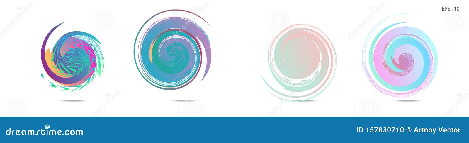 Collection of Modern Abstract Graphic Elements. Vortex Vector ...