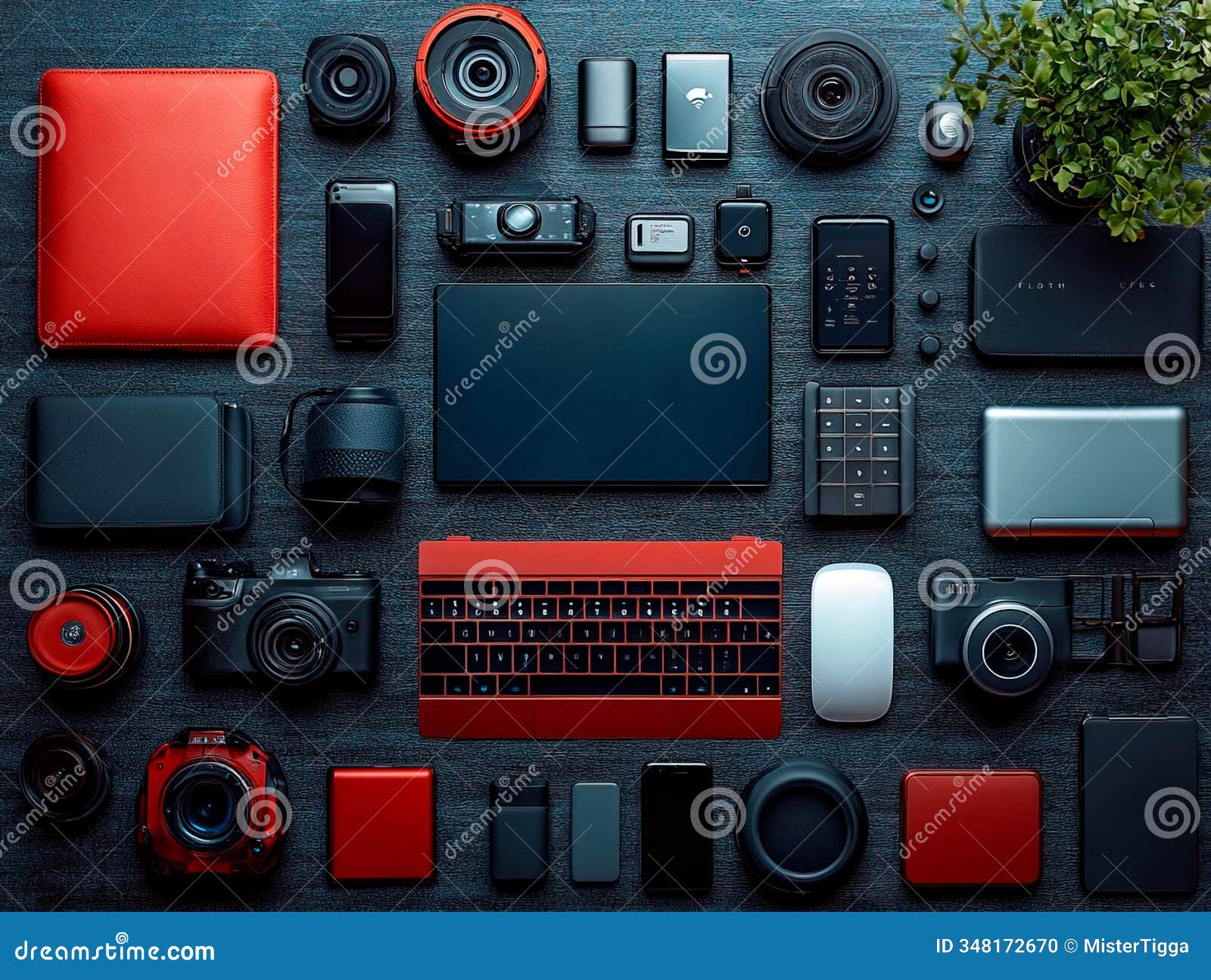 A Collection of Modern Electronic Devices and Accessories Arranged on a ...