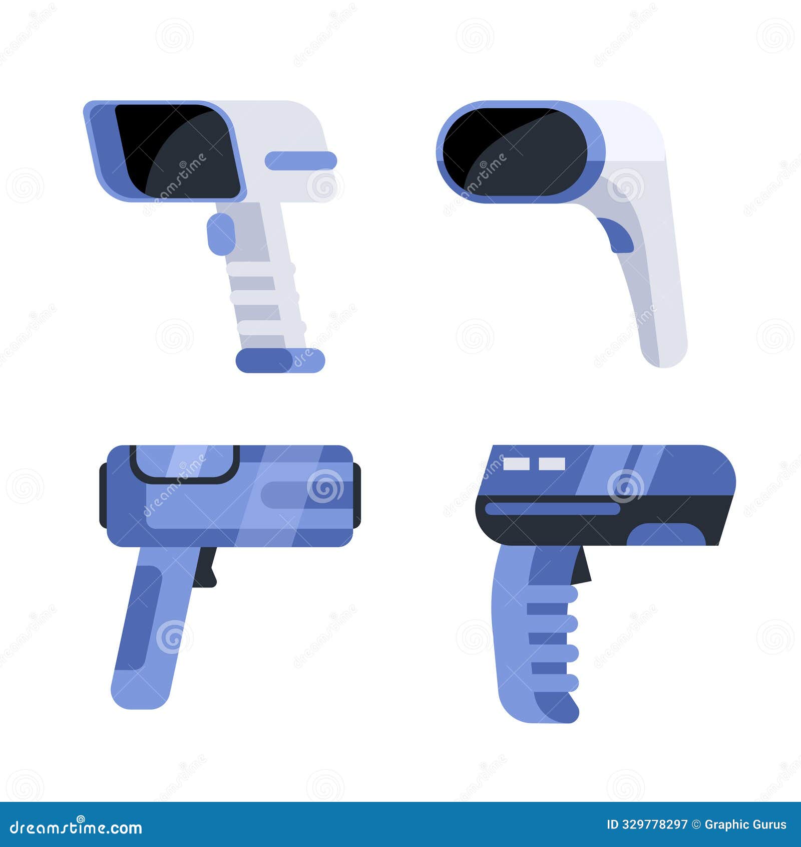 Collection of Modern Electronic Devices Scanning Barcodes Using Laser ...
