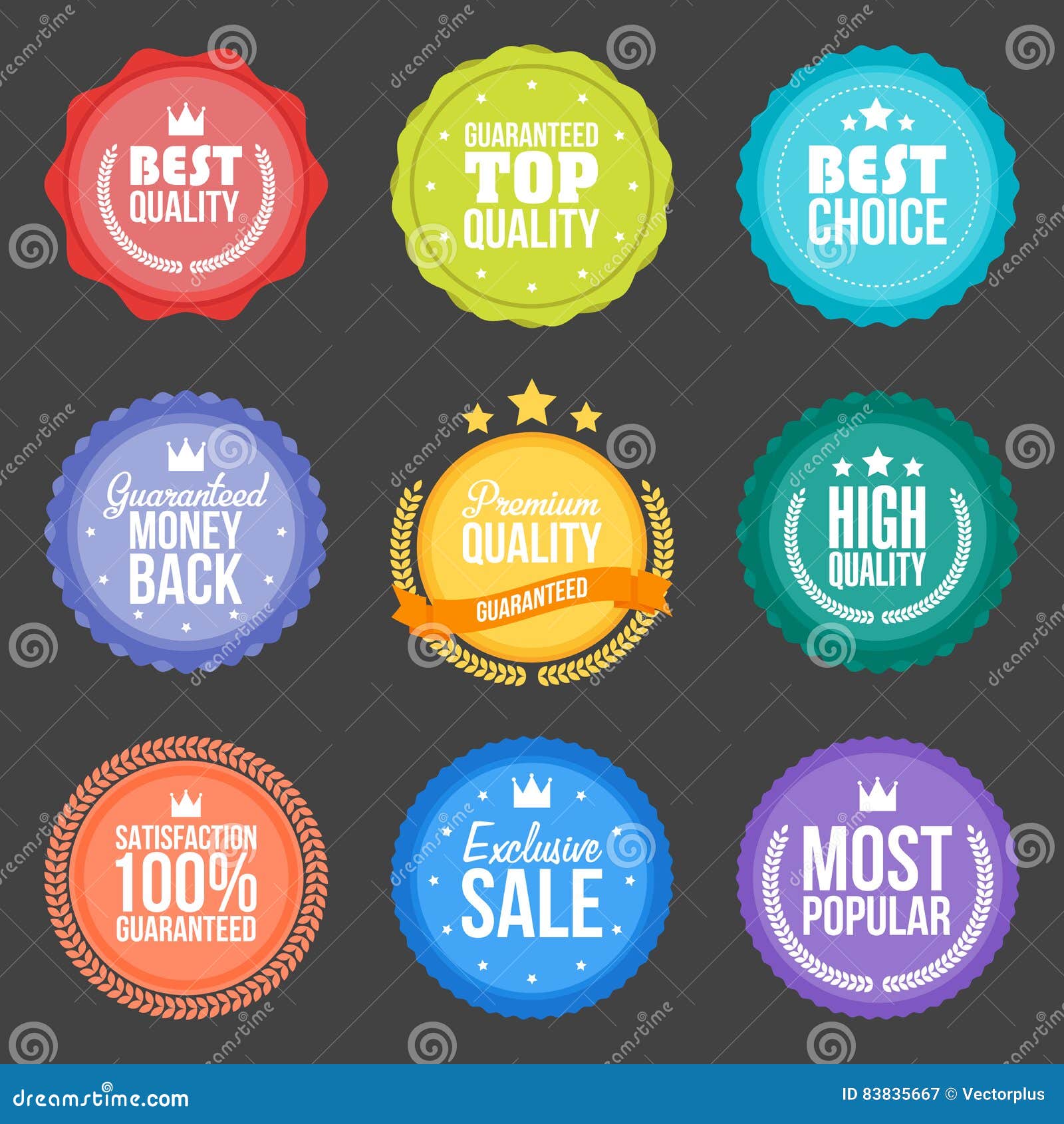 Collection of Modern, Flat Design Styled Labels and Design Elements ...