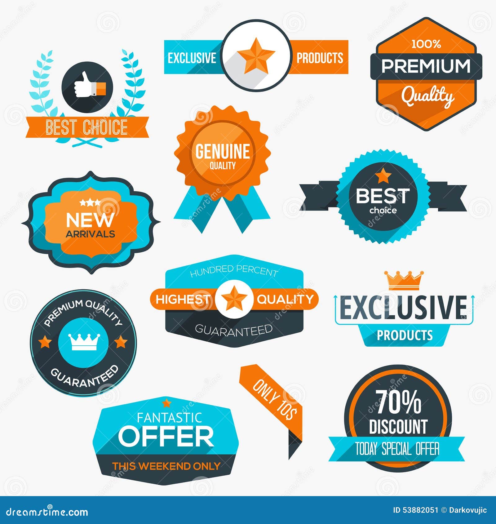 Collection of Modern, Flat Design-styled Labels Stock Vector ...