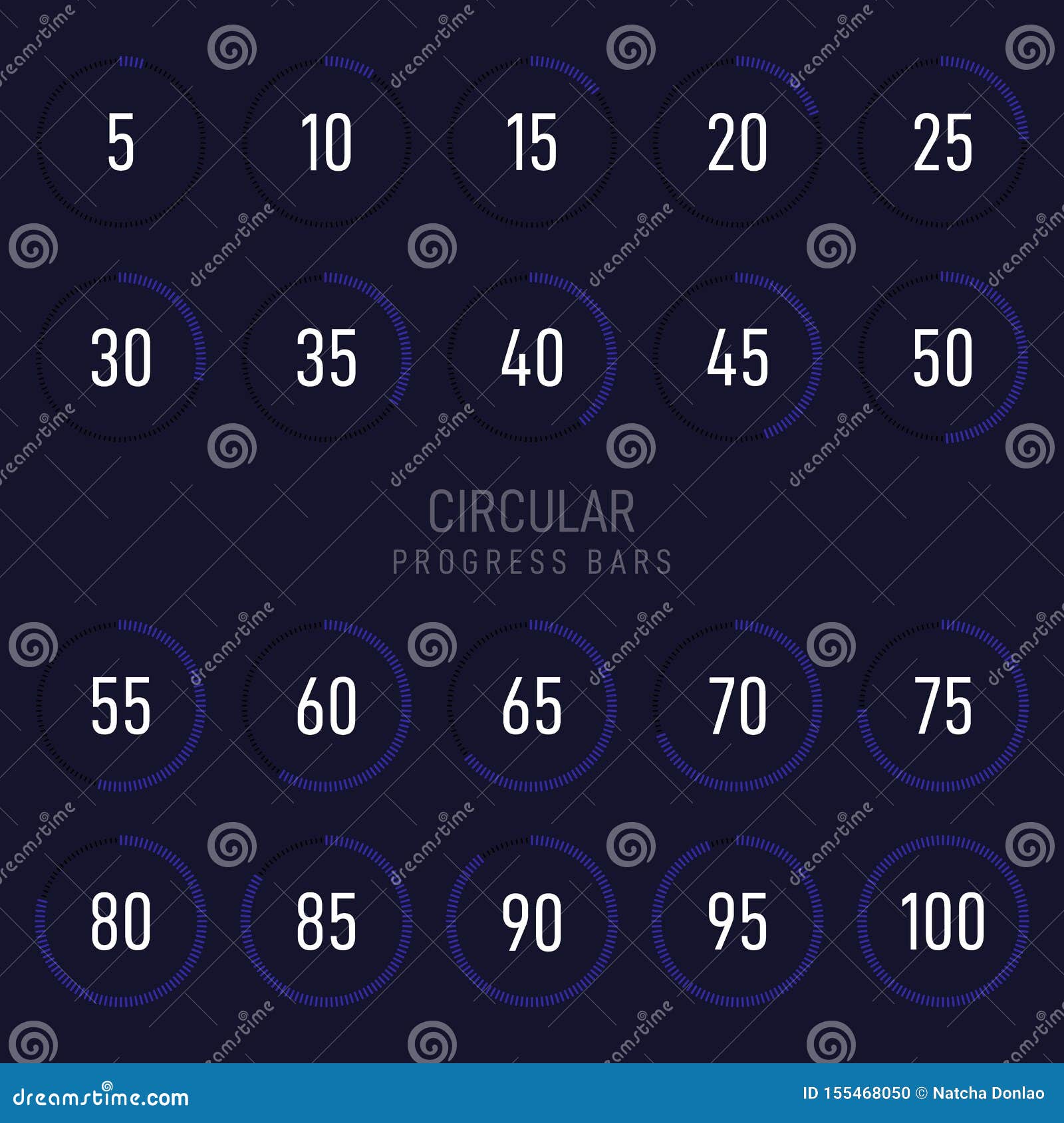 Collection of Modern Futuristic Circular Progress Loading Bar Stock ...