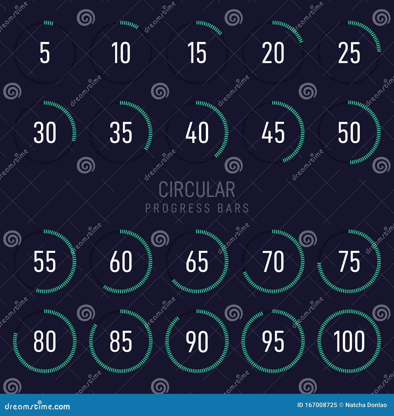 Collection of Modern Futuristic Circular Progress Loading Bar Stock ...
