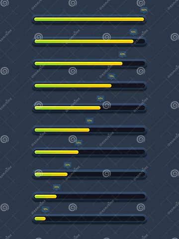 Collection of Modern Futuristic Progress Loading Bar and Buffering ...