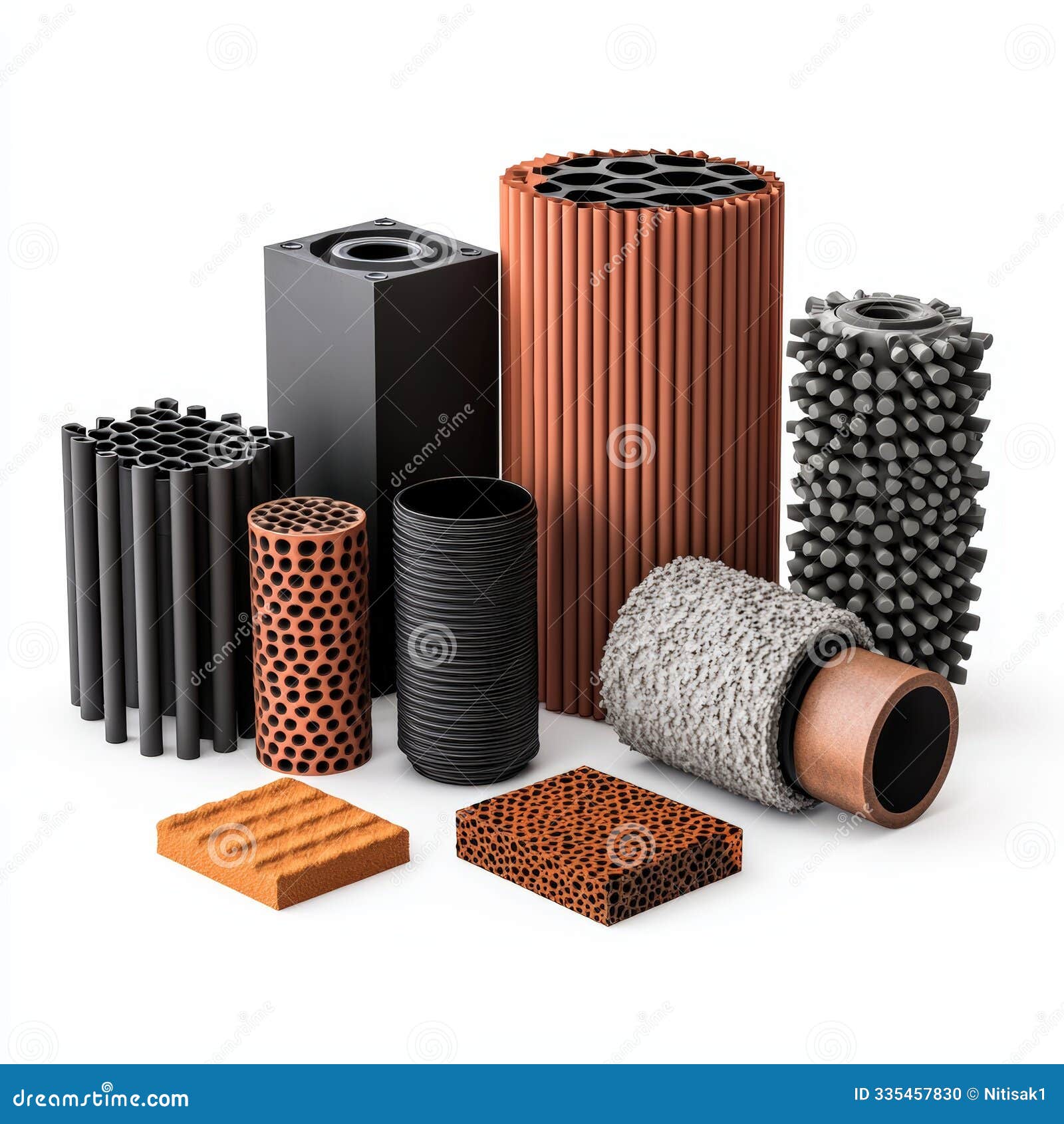 A Collection of Modern Geometric Shapes in Various Materials and ...