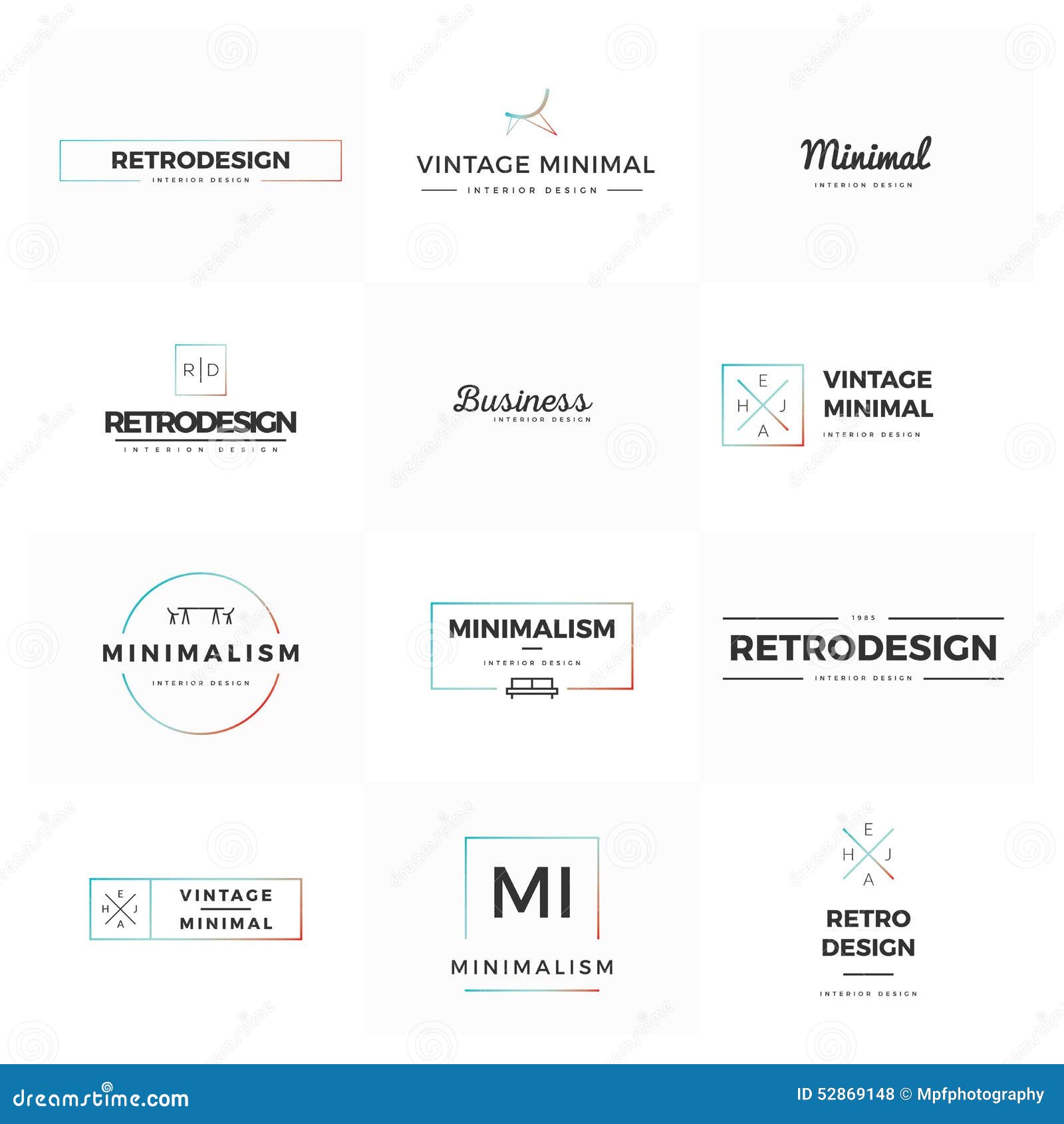 Set Minimal 20s Vintage Geometric Design Bauhaus Posters, Vector ...