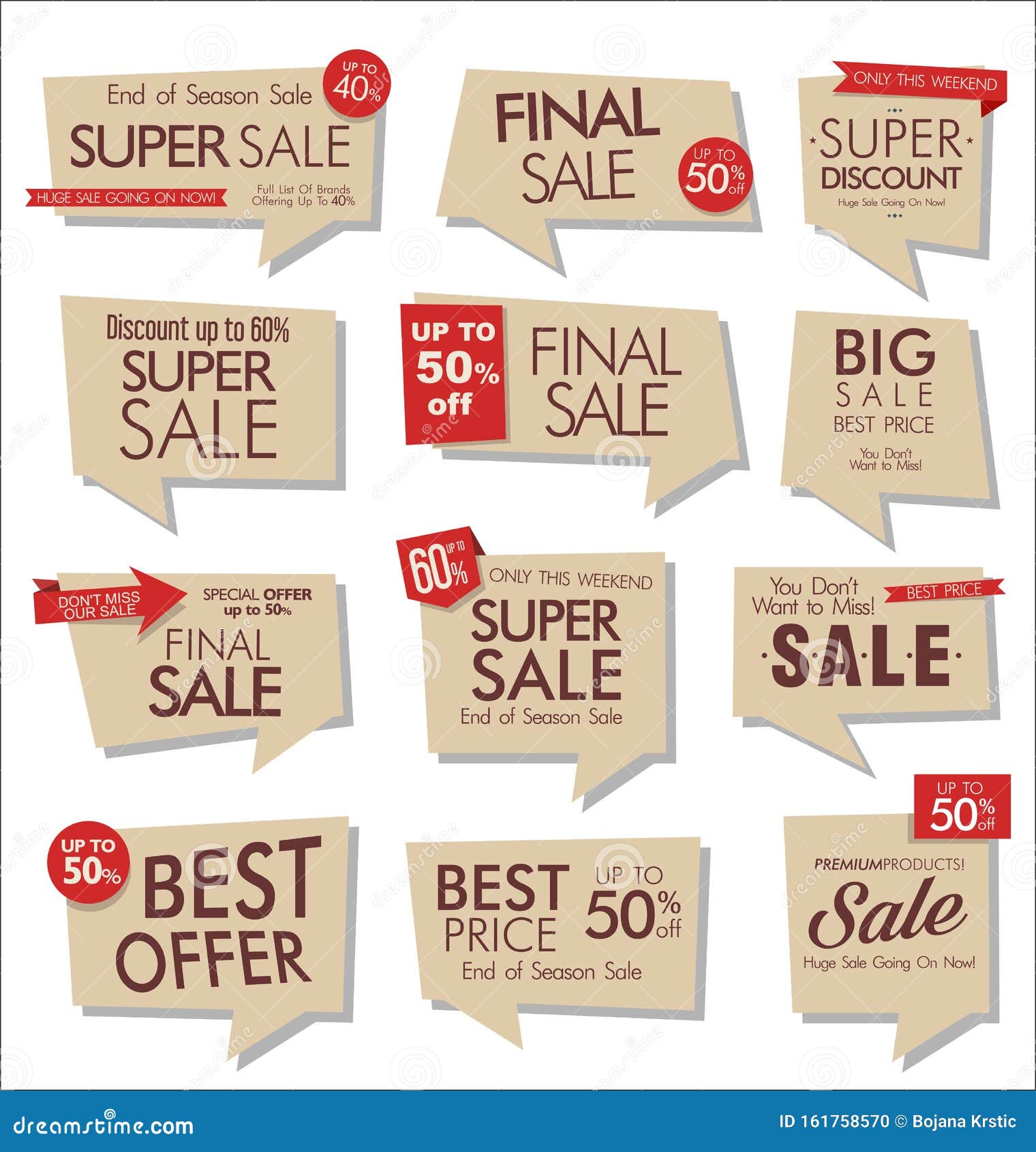 Collection of Modern Sale Stickers and Tags Stock Illustration ...