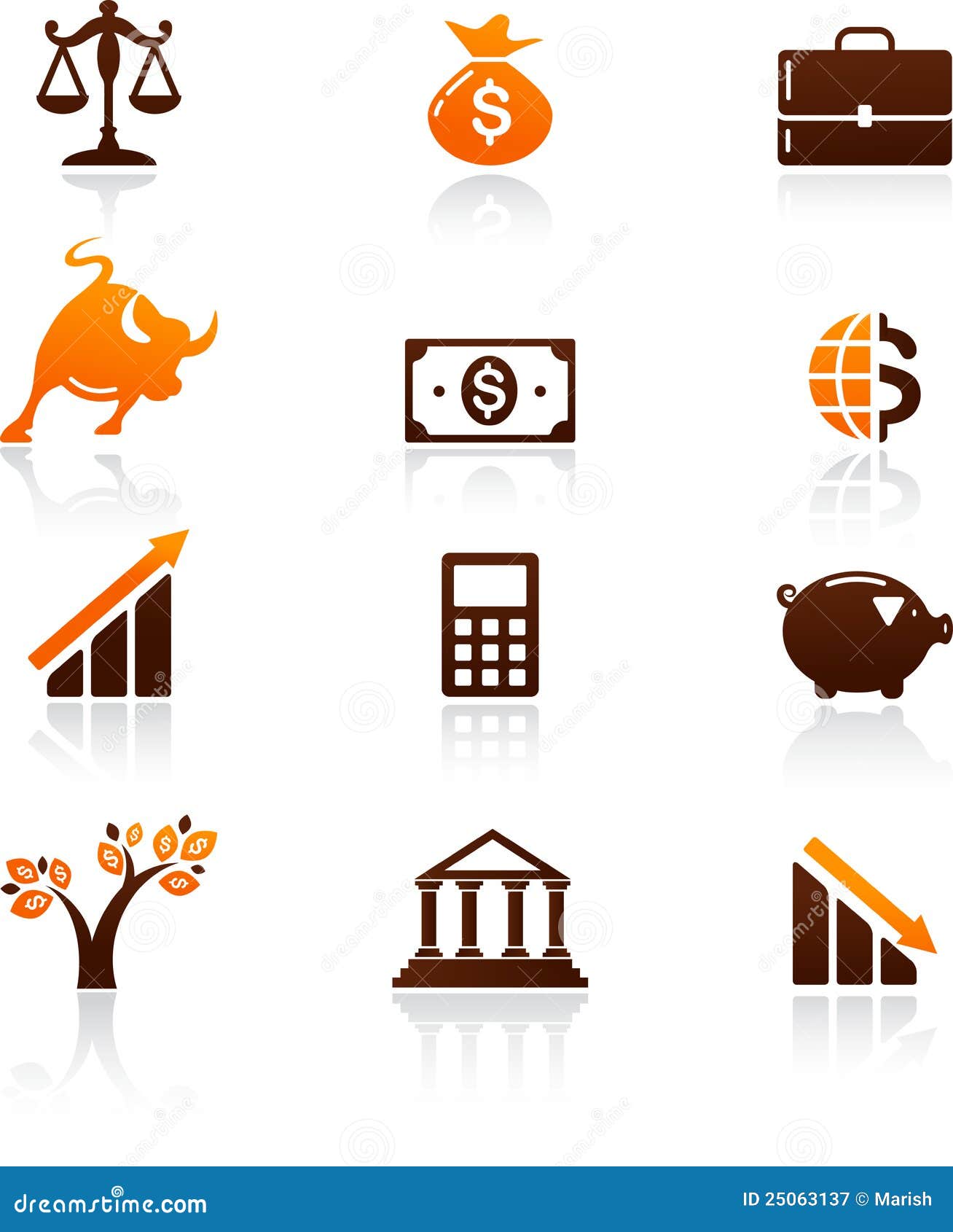 Collection of Money and Finance Icons Stock Vector - Illustration of ...