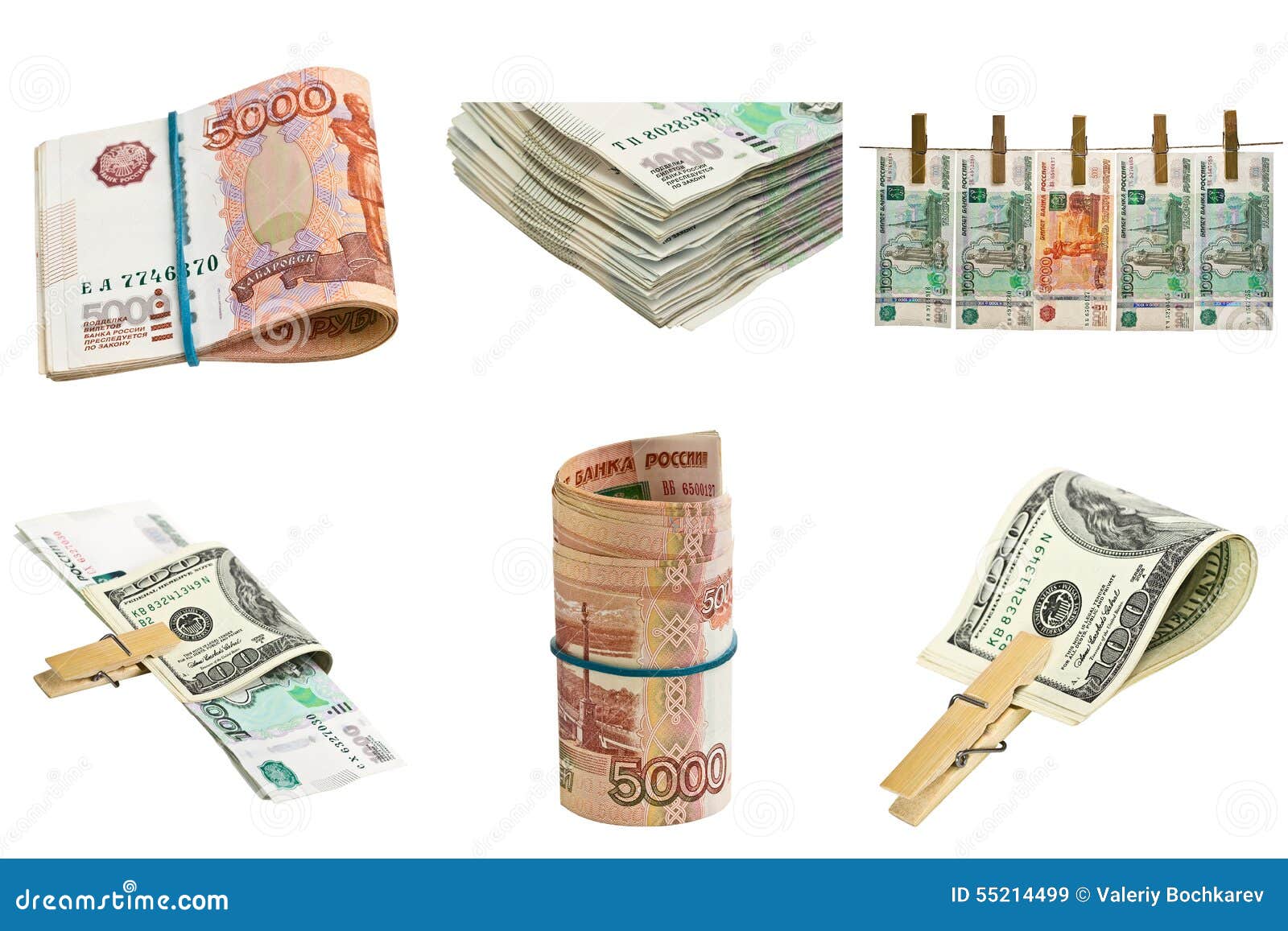 Collection of Money Isolated on White Stock Image - Image of savings ...