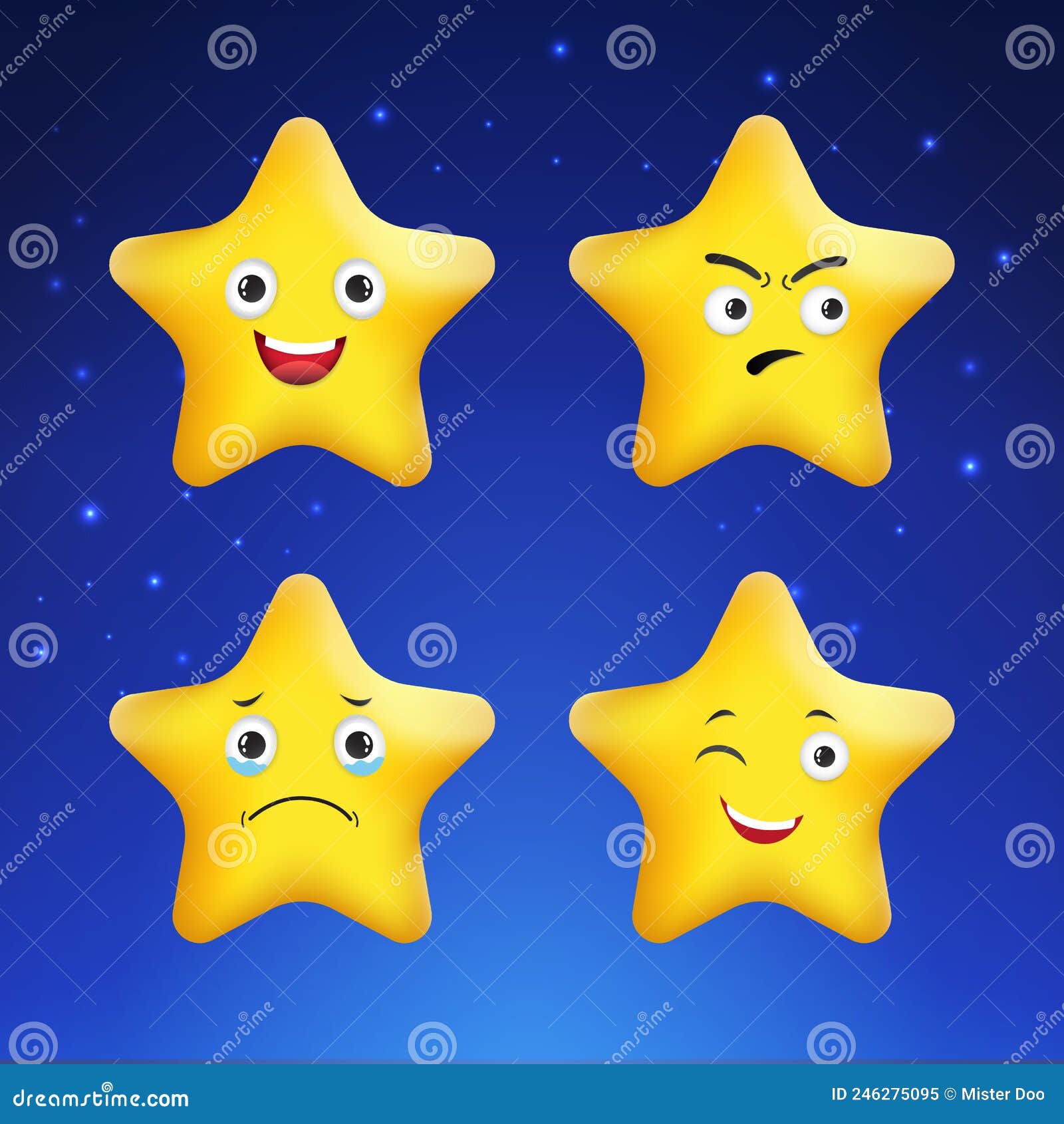 Collection of Moon Cartoon Character Design Vector. Moon Cartoon Vector ...