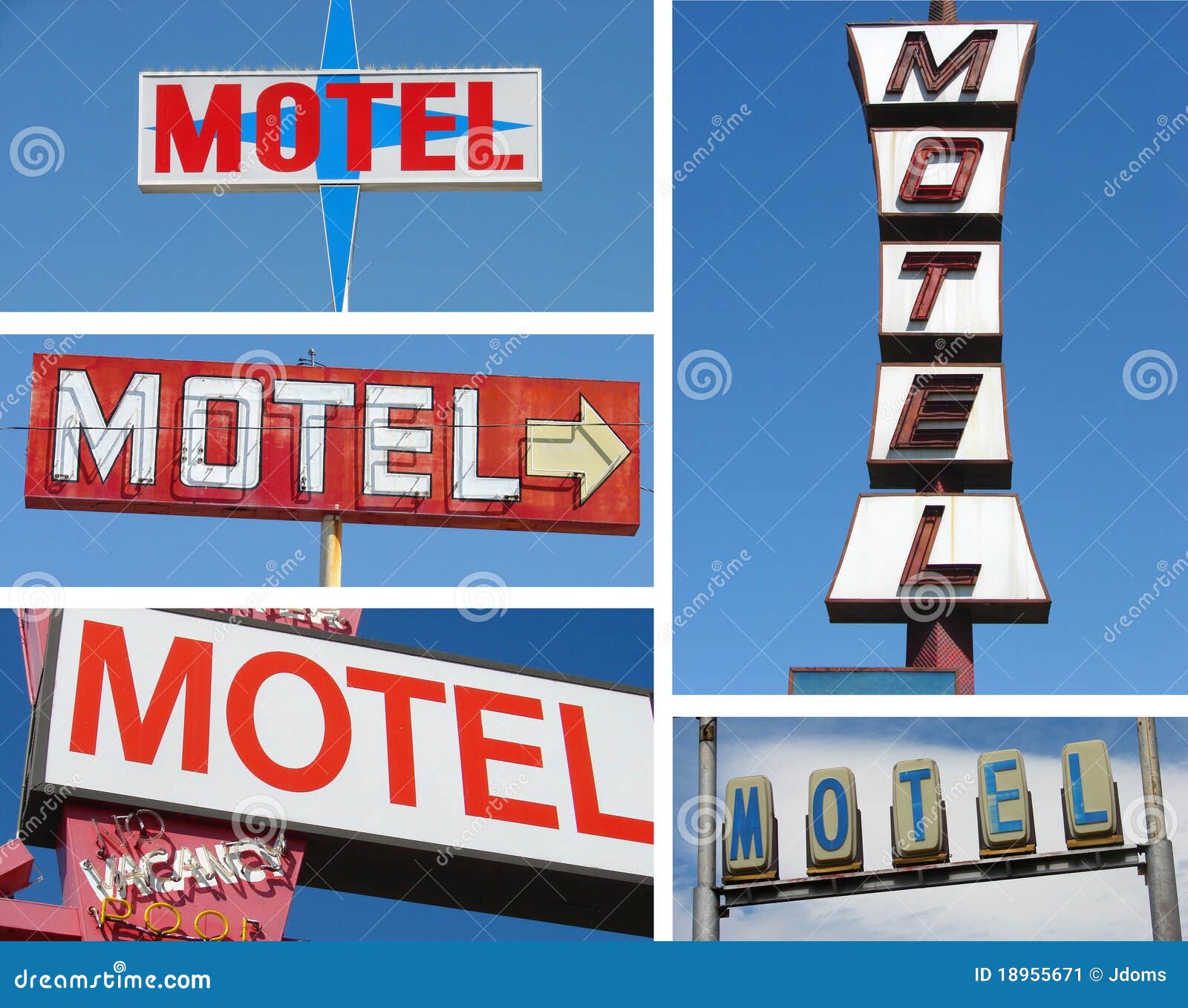 Collection of motel signs stock image. Image of live - 18955671