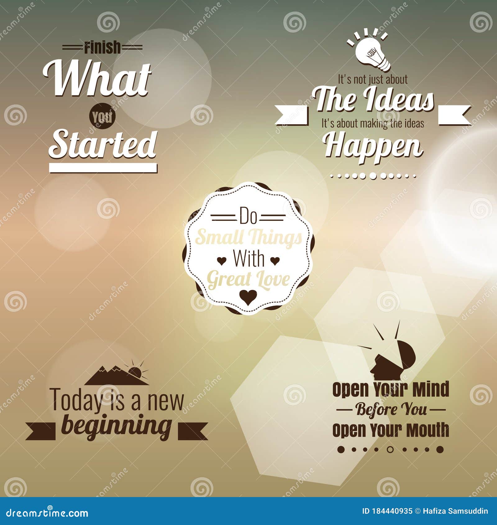 Collection of Motivational Quotes. Vector Illustration Decorative ...