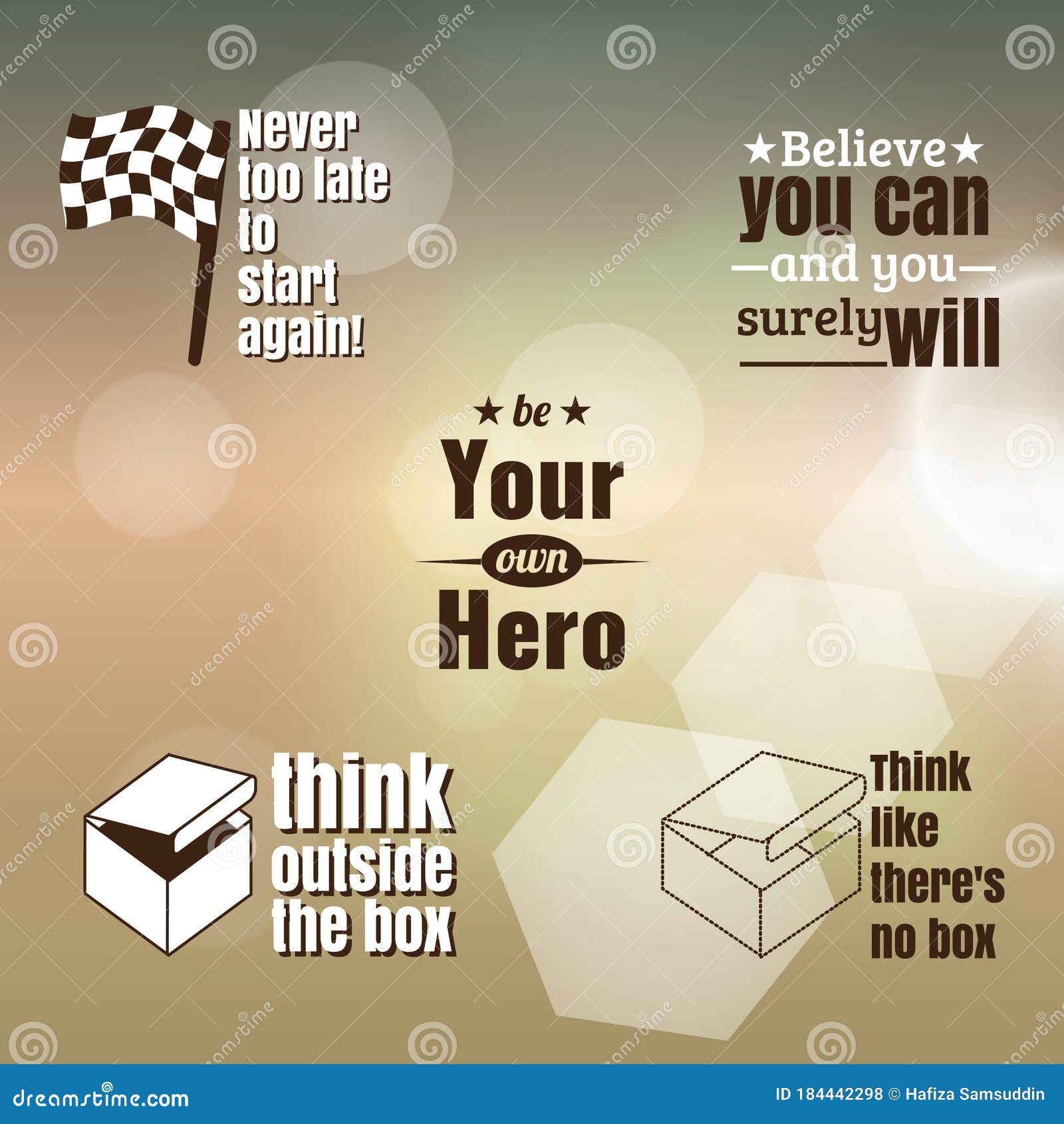 Collection of Motivational Quotes. Vector Illustration Decorative ...