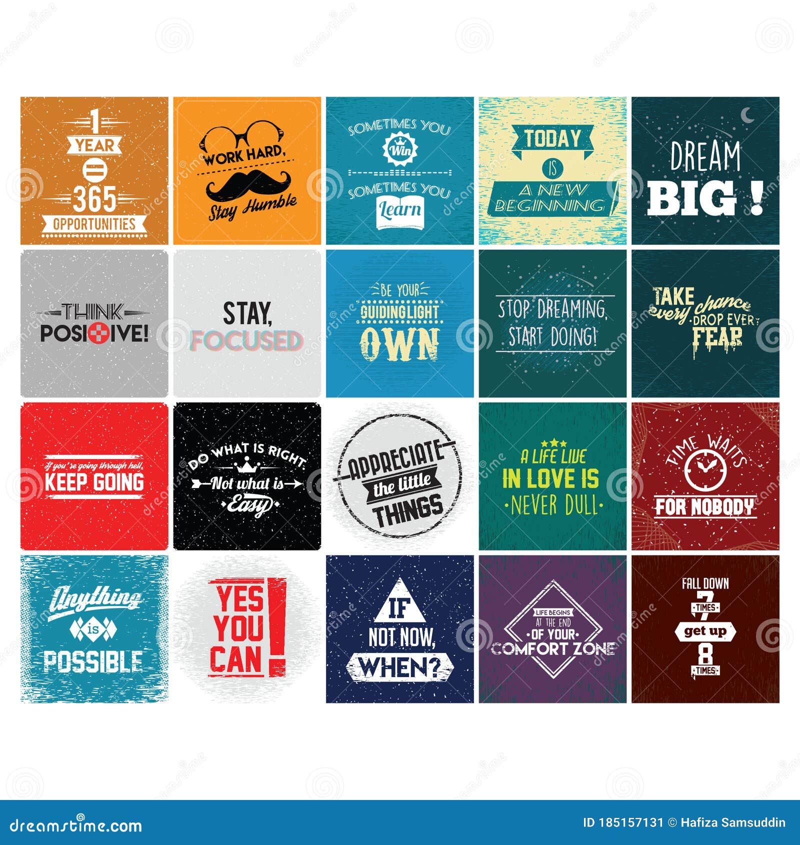 Collection of Motivational Quotes. Vector Illustration Decorative ...