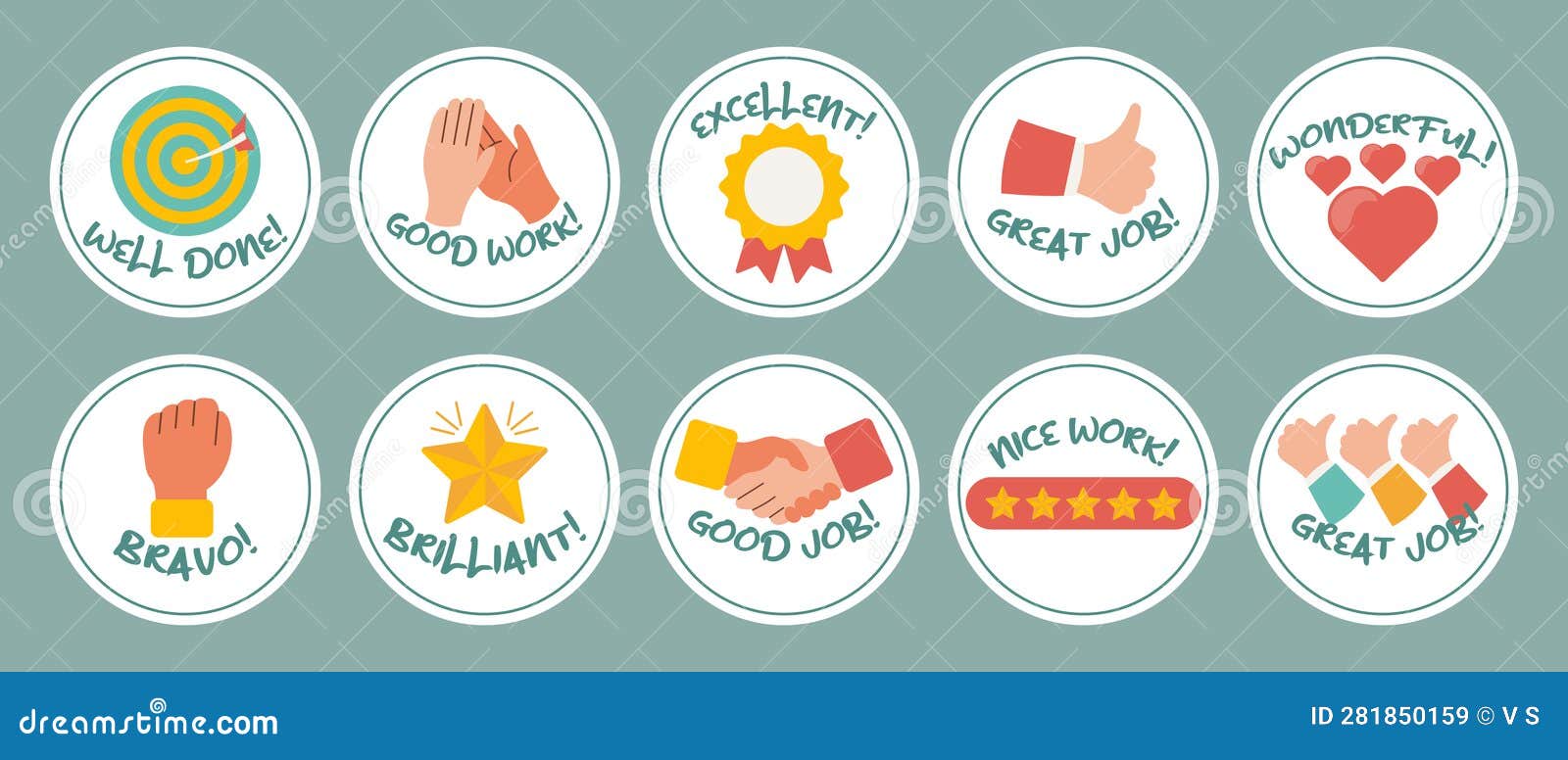 Collection of Motivational Stickers for Great Work. Stickers, Badges ...