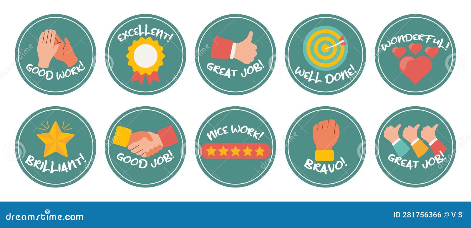 Collection of Motivational Stickers for Great Work. Stickers, Badges ...
