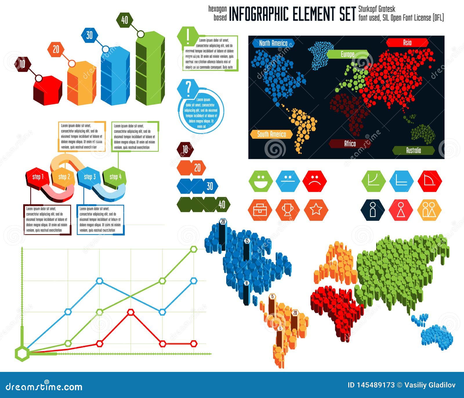 A Collection of Multi-color Infographic Elements Stock Vector ...