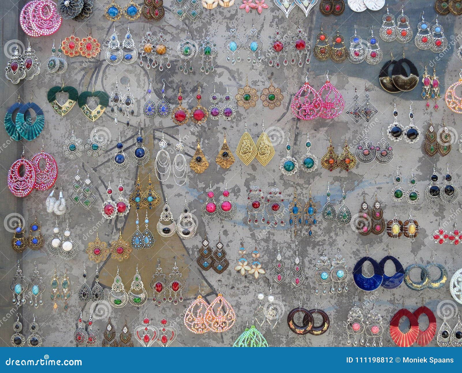 Collection of Multi Colored Earrings Stock Photo - Image of beads ...