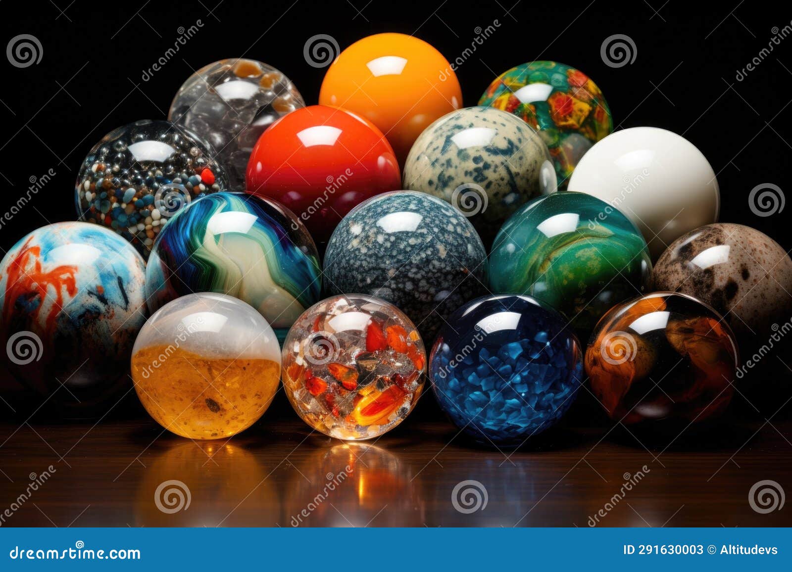 Collection of Multi-colored Glass Marbles Stock Image - Image of toys ...