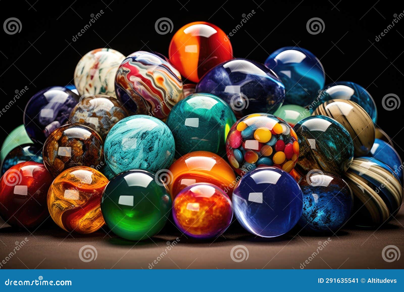 Collection of Multi-colored Glass Marbles Stock Image - Image of toys ...