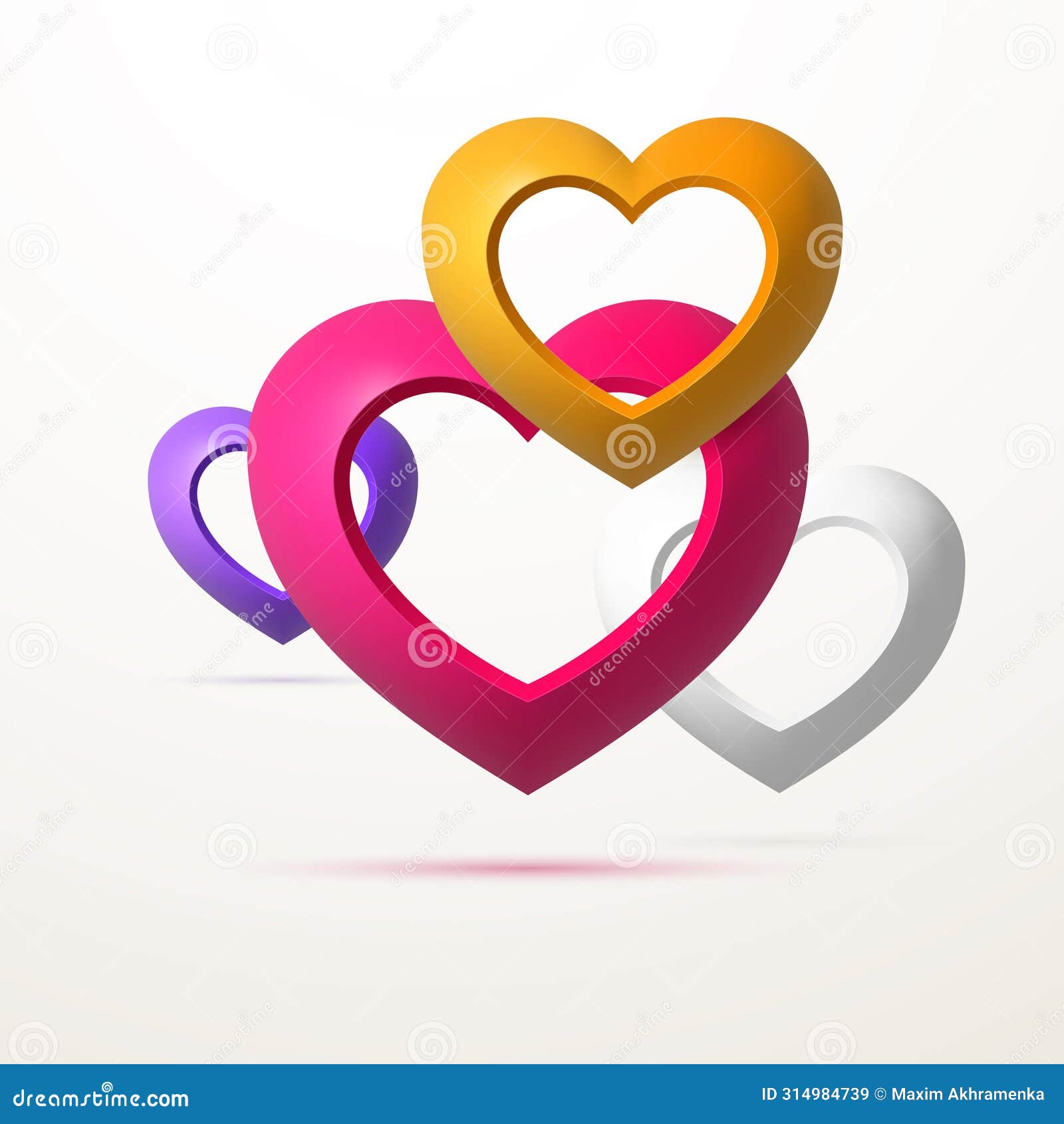 Collection of Multi-colored Hearts in the Shape of a Frame. Stock ...