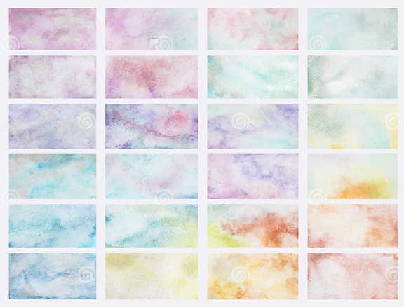 Collection of Multi-coloured Abstract Watercolours for Web Design ...