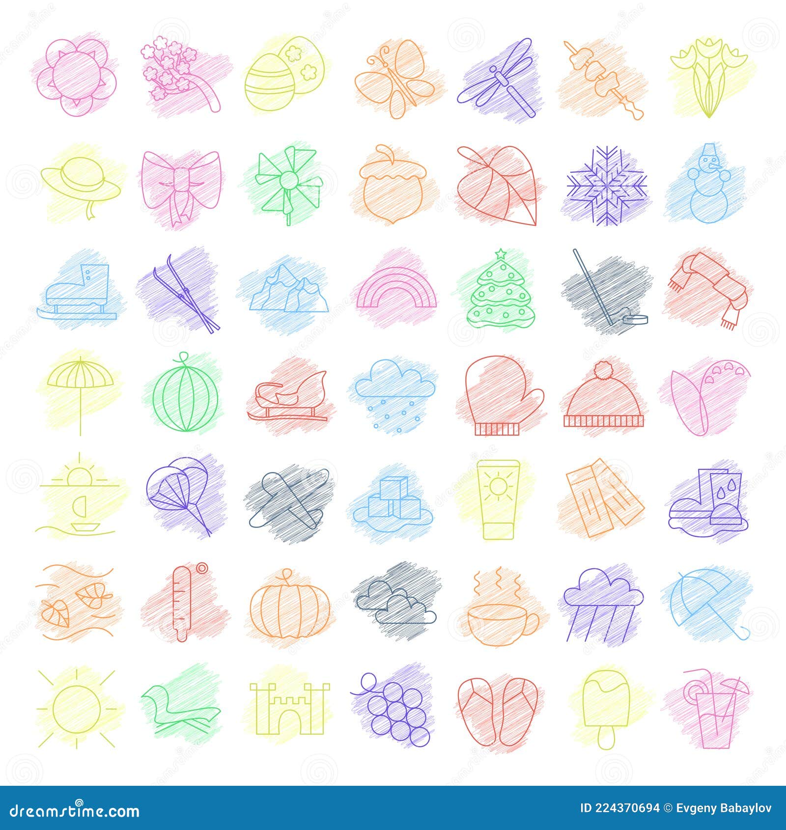 Collection of Multicolored Abstract Icons on Various Topics - Vector ...