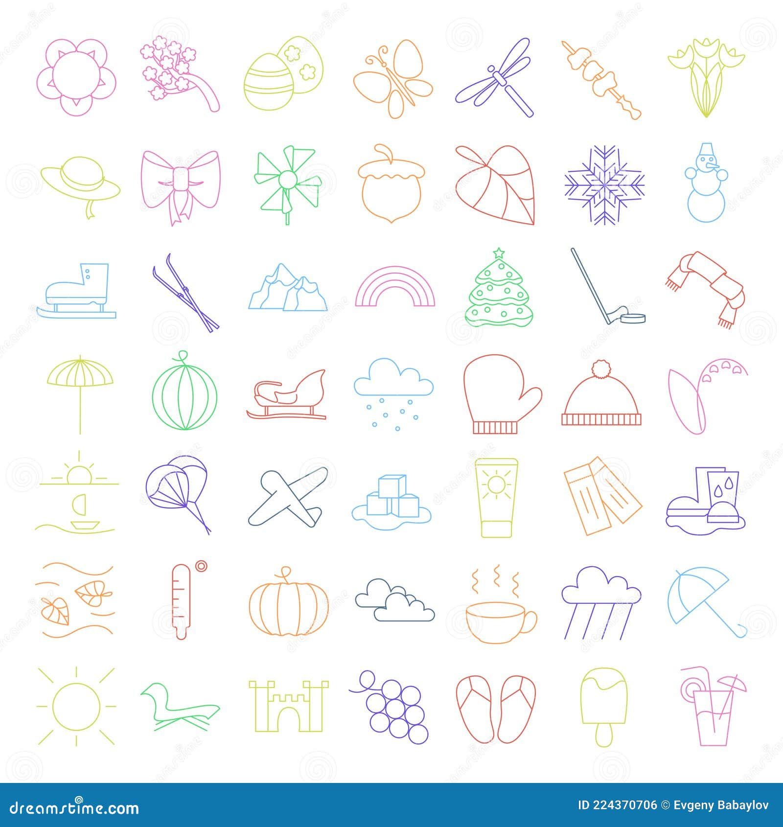 Collection of Multicolored Abstract Icons on Various Topics - Vector ...
