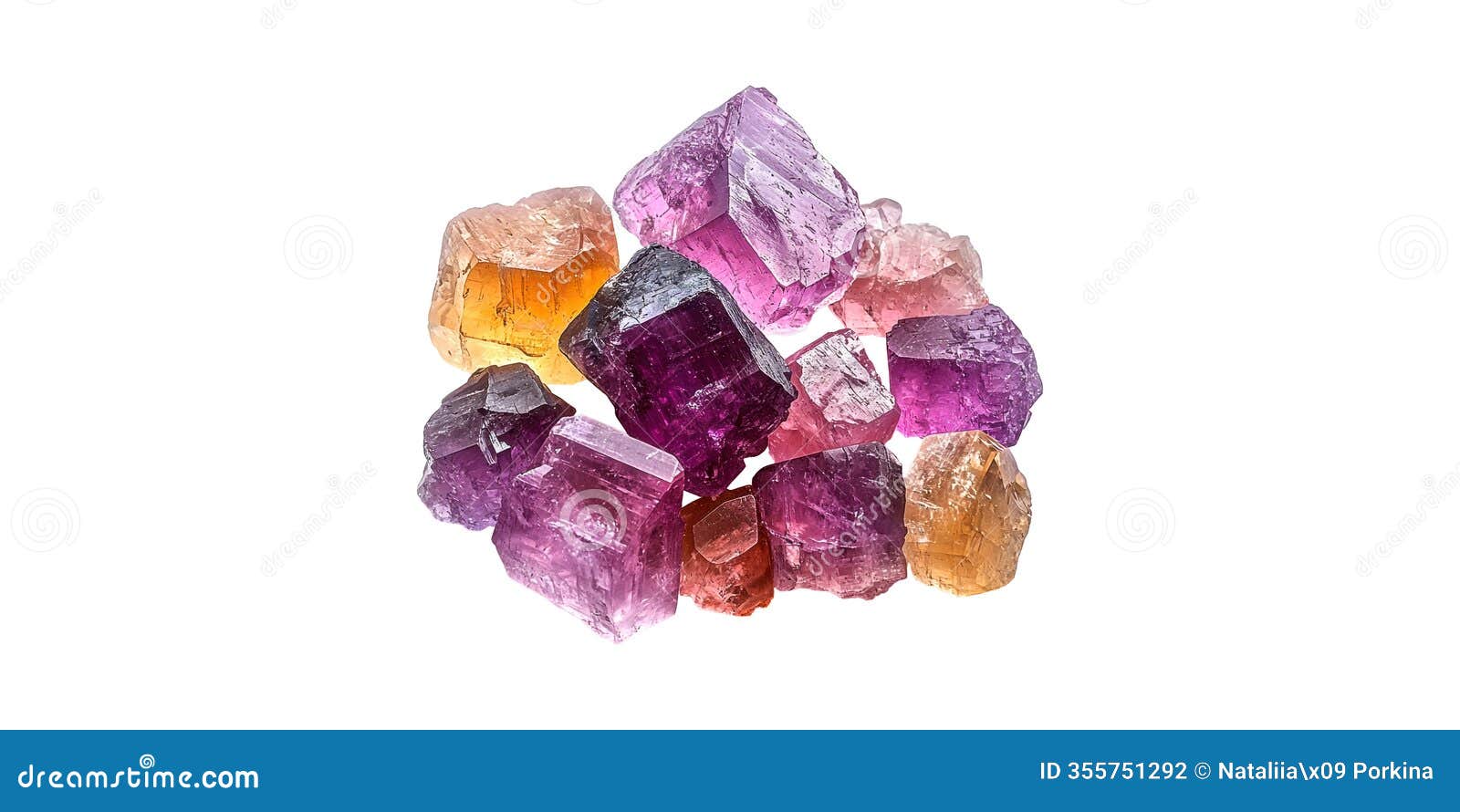Collection of Multicolored Crystals Isolated on Transparent Background ...