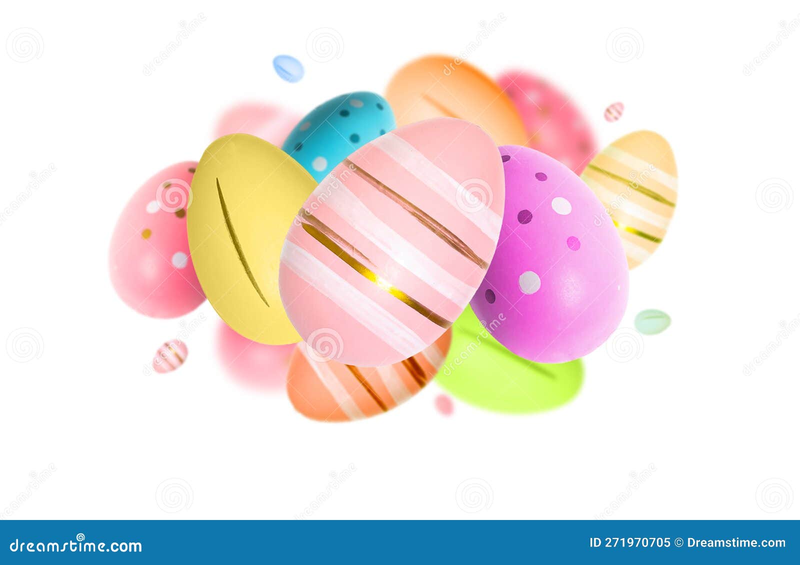 Collection of Multicolored Easter Egg Explosion Isolated on White ...