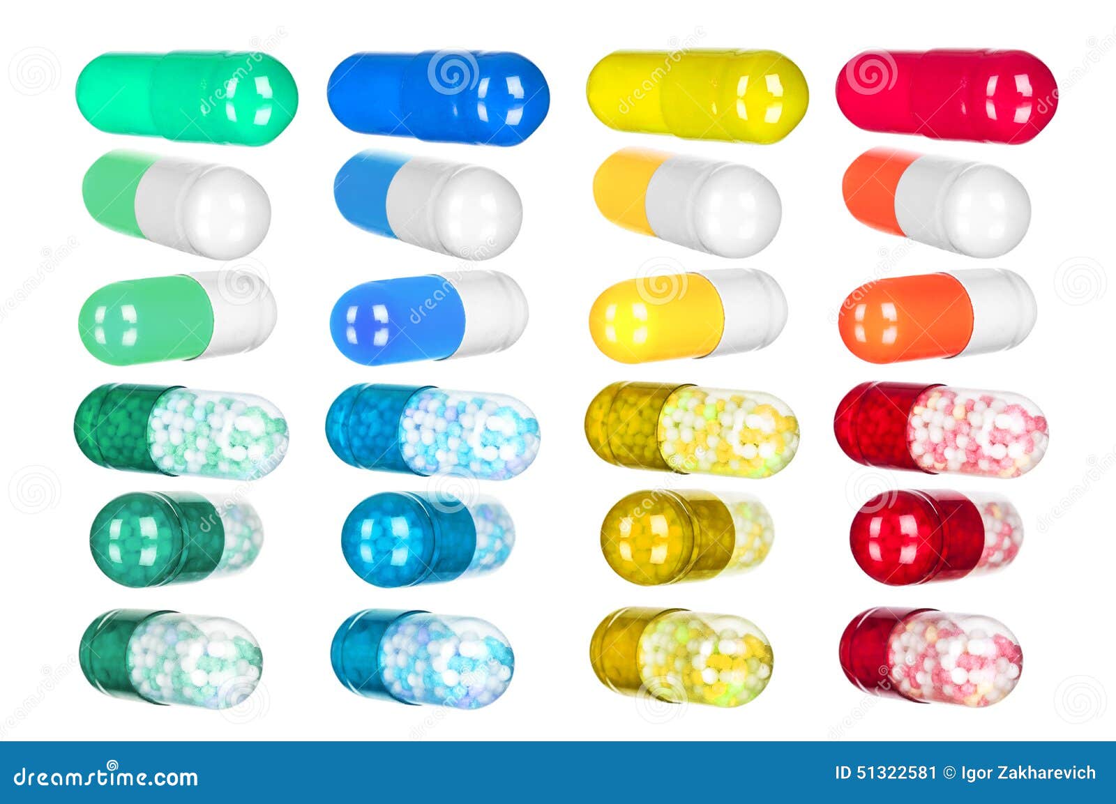 Collection of Multicolored Pills Stock Image - Image of herbal, health ...