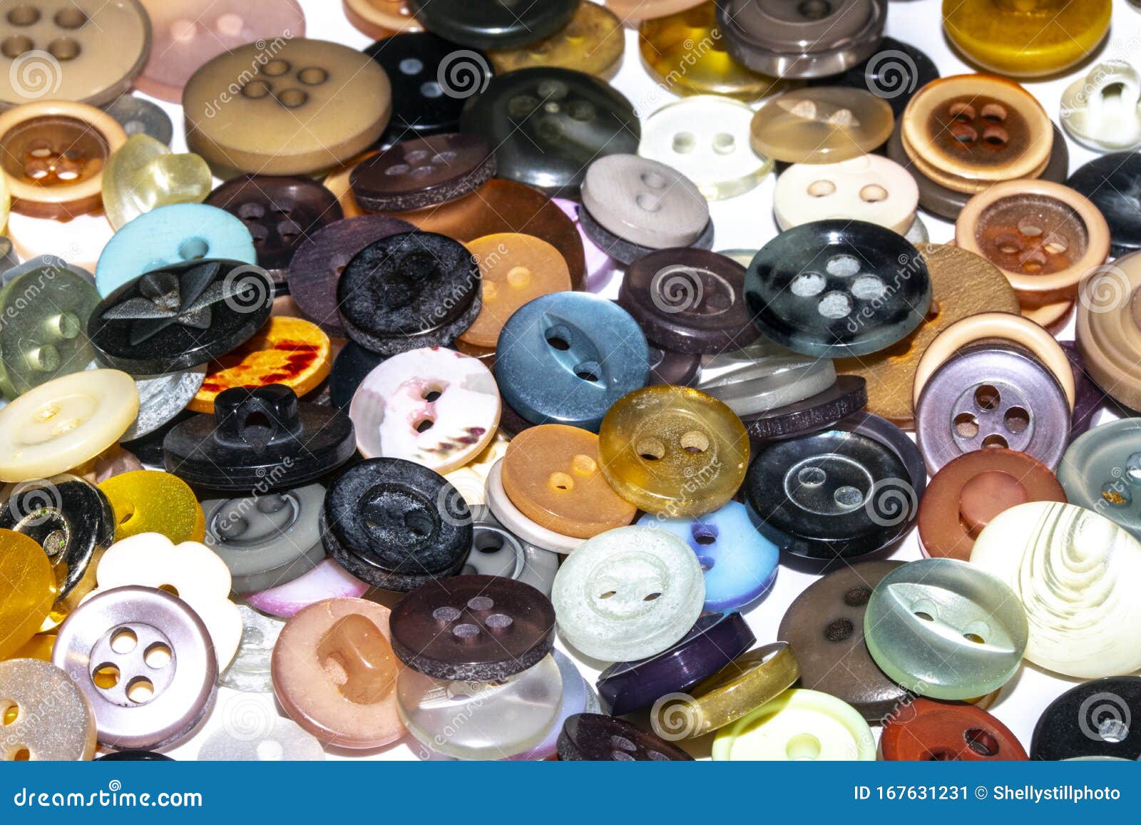 A Collection of Multicolour Different Size Buttons Stock Image - Image ...