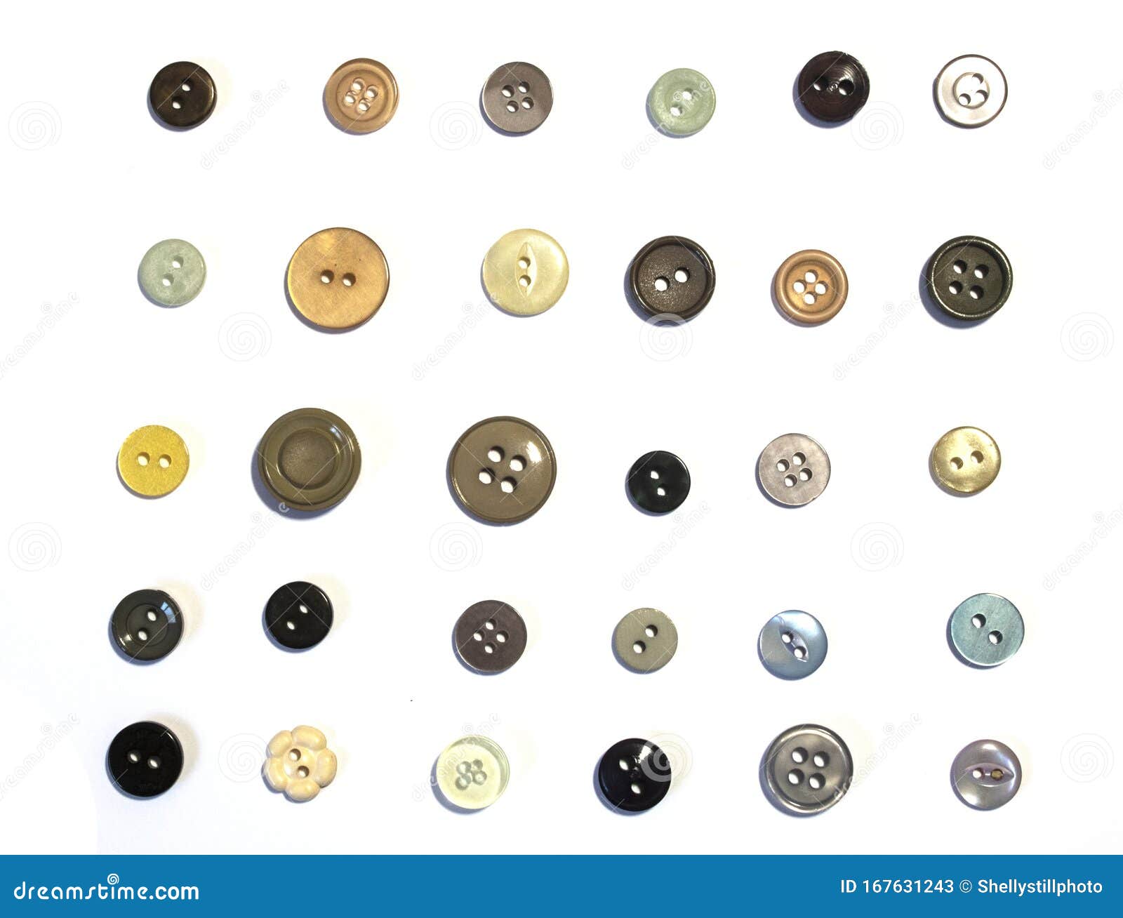 A Collection of Multicolour Different Size Buttons Stock Image - Image ...