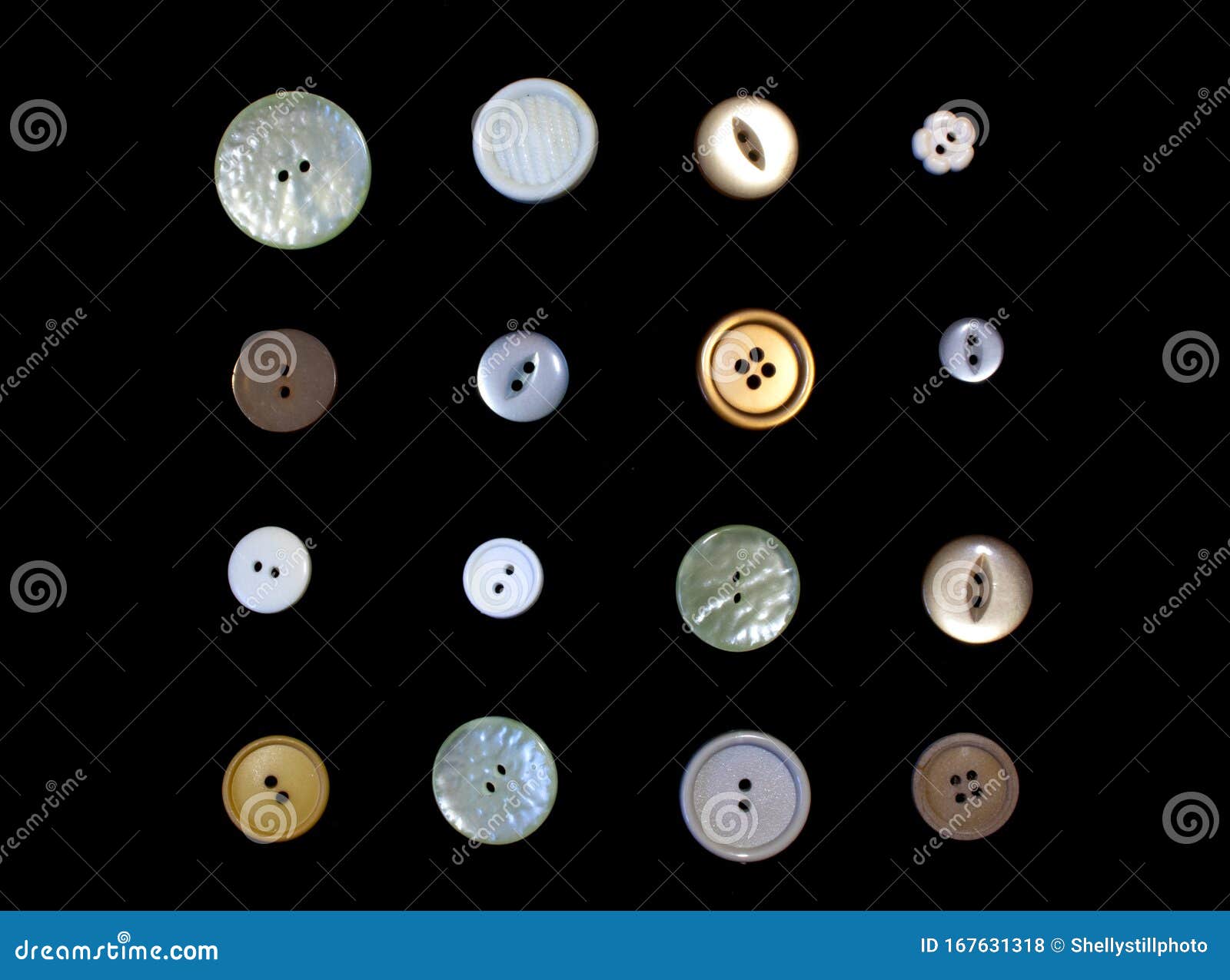 A Collection of Multicolour Different Size Buttons Stock Photo - Image ...