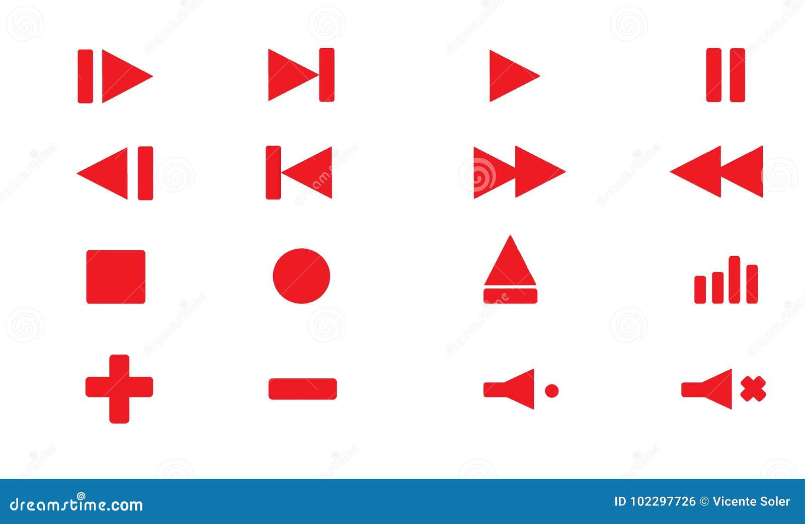 Collection of Multimedia Symbols Stock Illustration - Illustration of ...