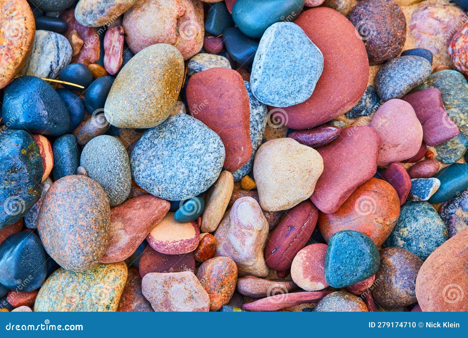 Collection of Multiple Colors of Smooth Stones Rubbed Smooth by Lake ...