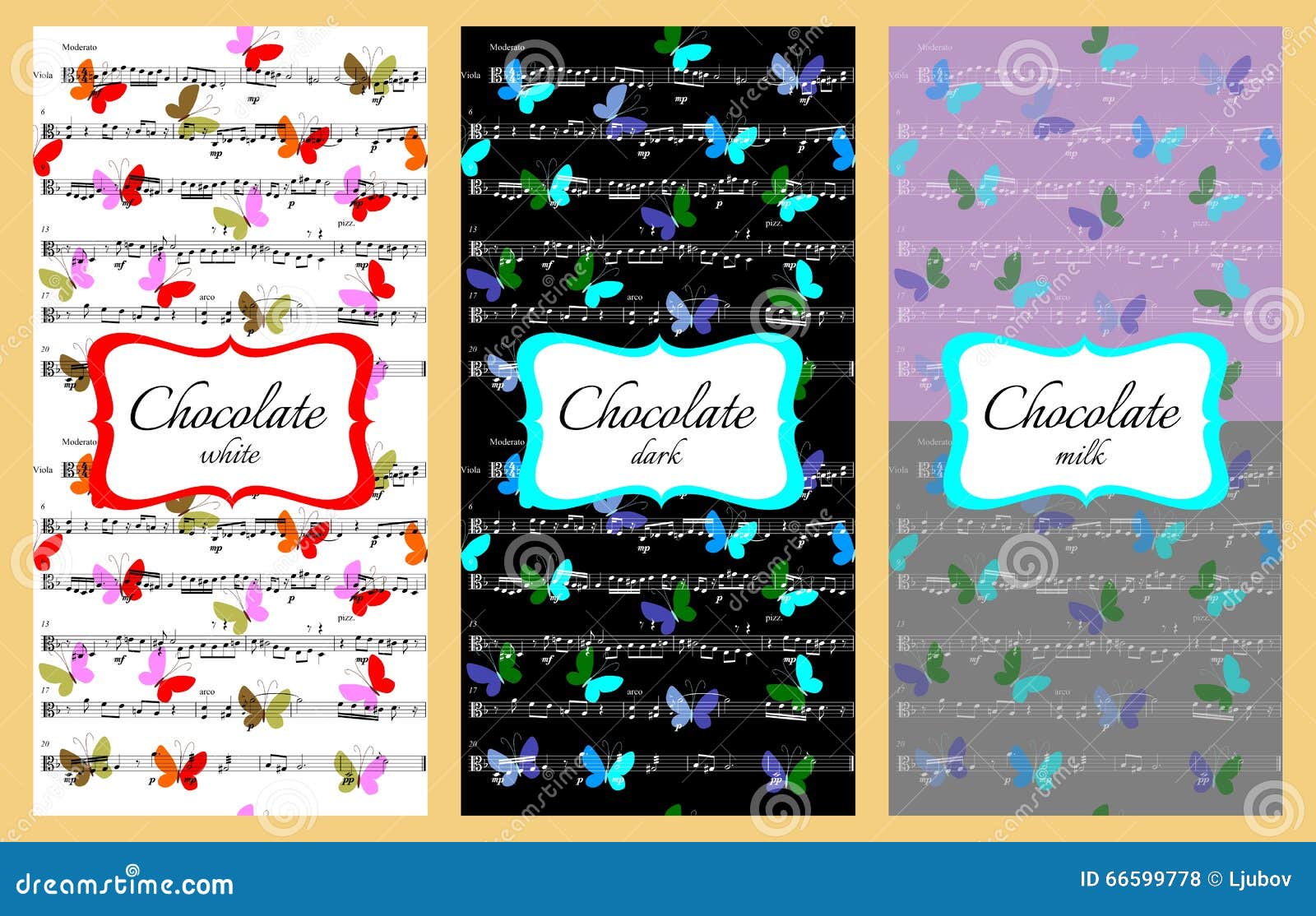 Collection of Music Chocolate Packaging Design. Stock Vector ...
