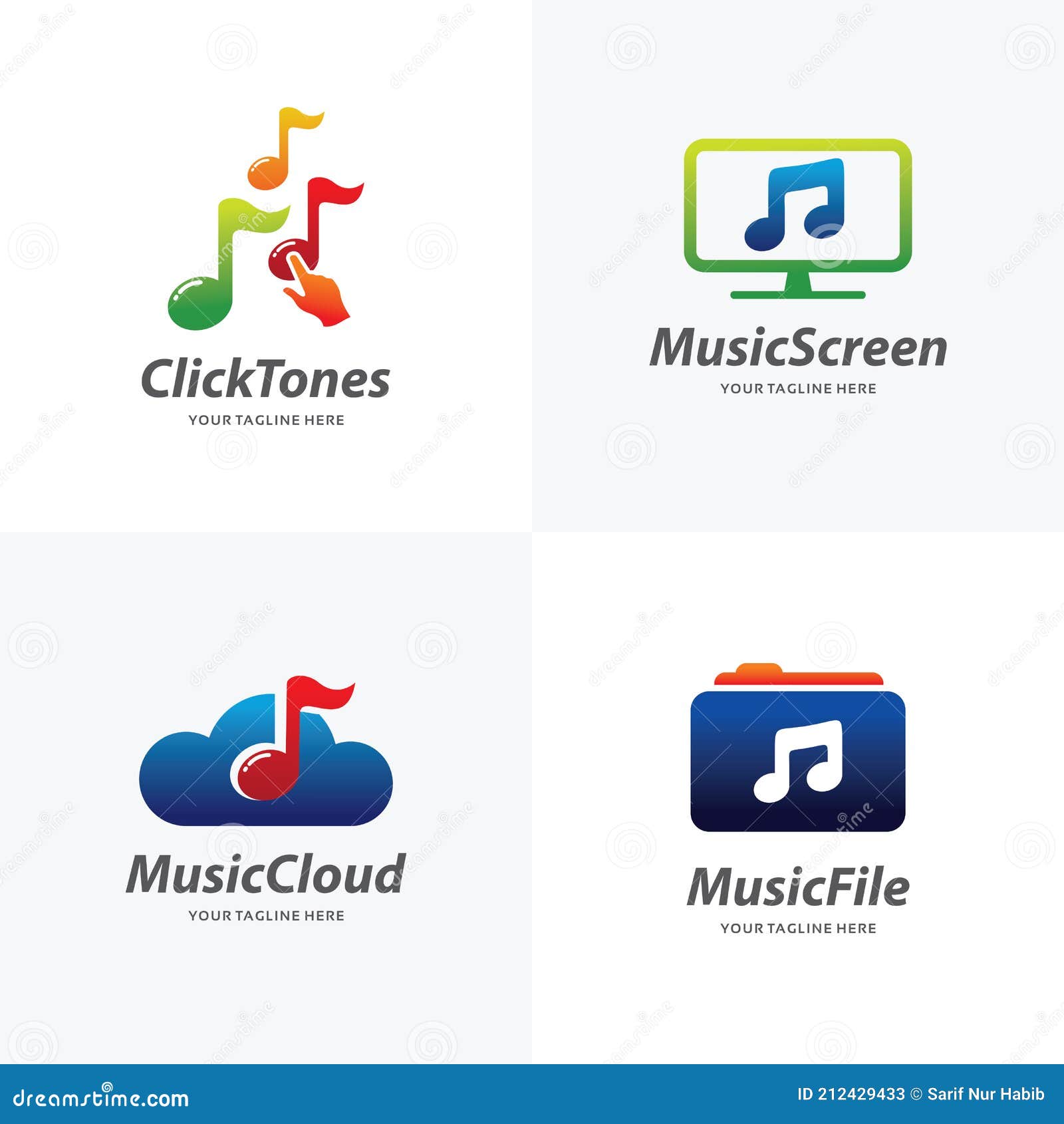 Collection of Music Note Logo Design Template Stock Vector ...