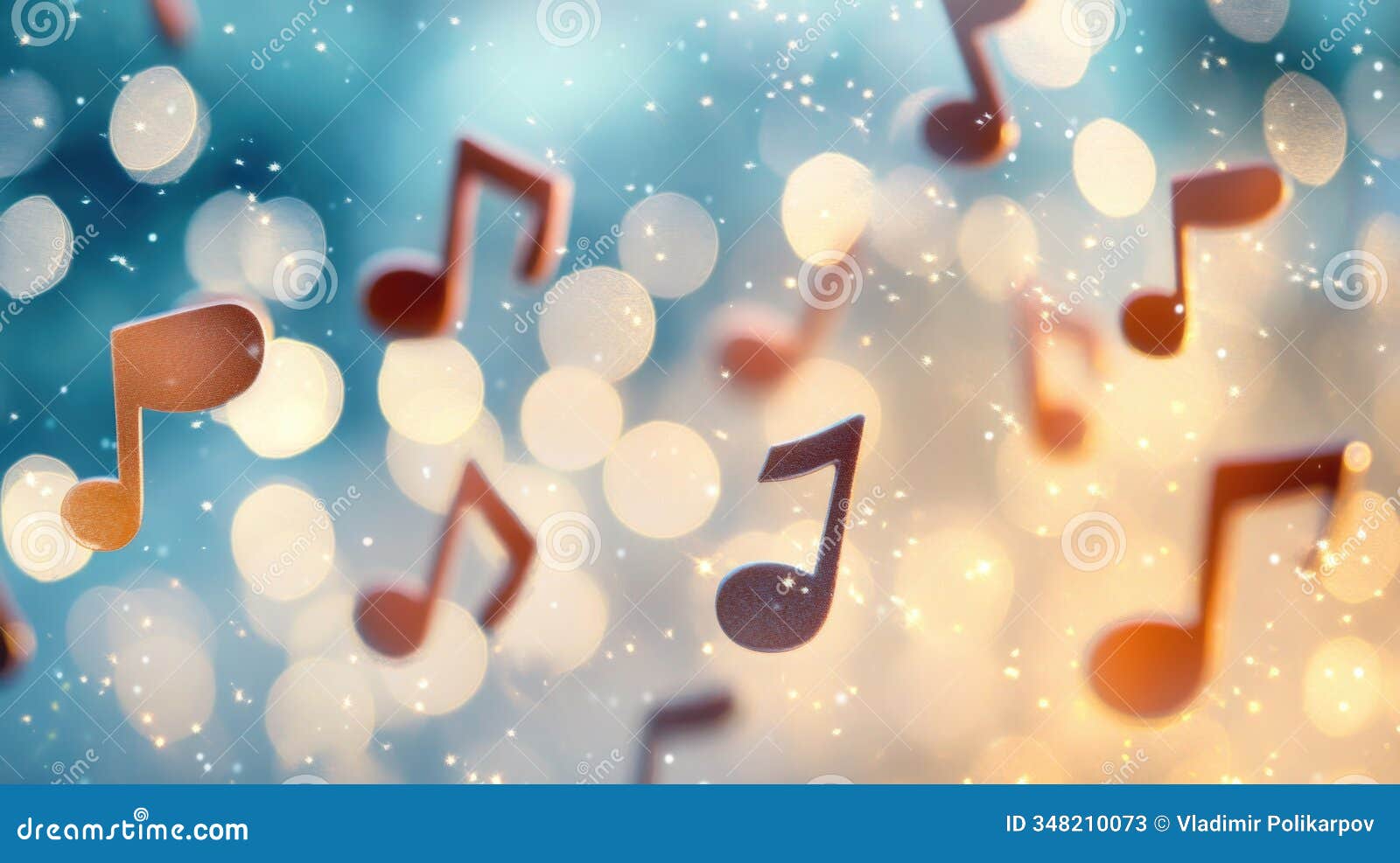 A Collection of Music Notes Suspended in Mid-air Stock Illustration ...