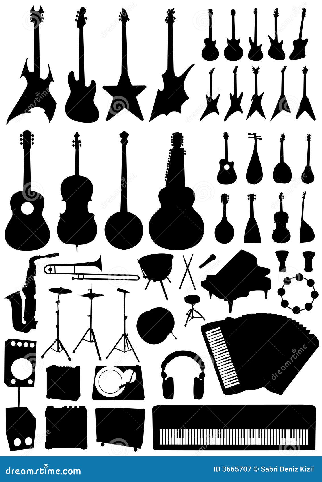 Collection of Music Objects Vector Stock Vector - Illustration of ...